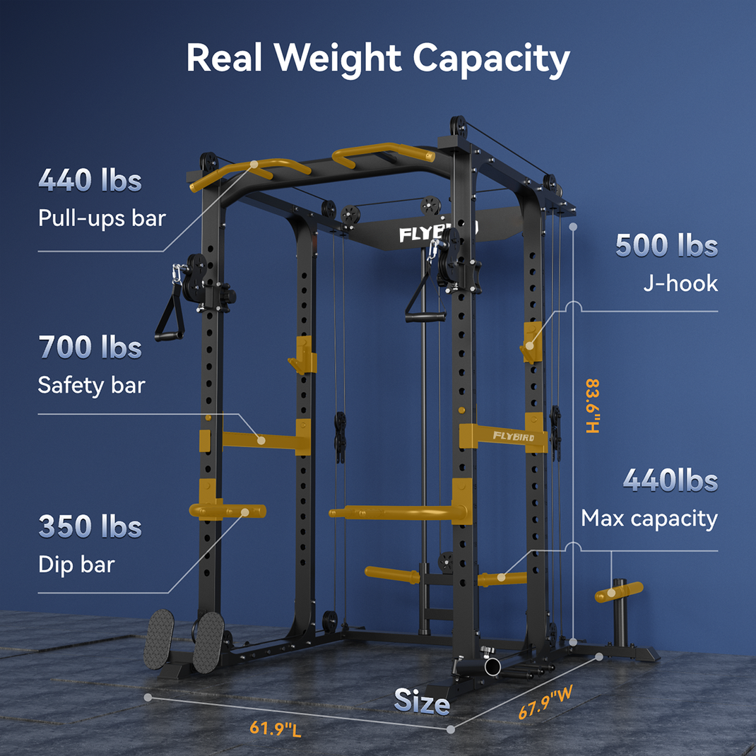 Flybird All-In-One Power Rack with Pulley System | Flybird Fitness