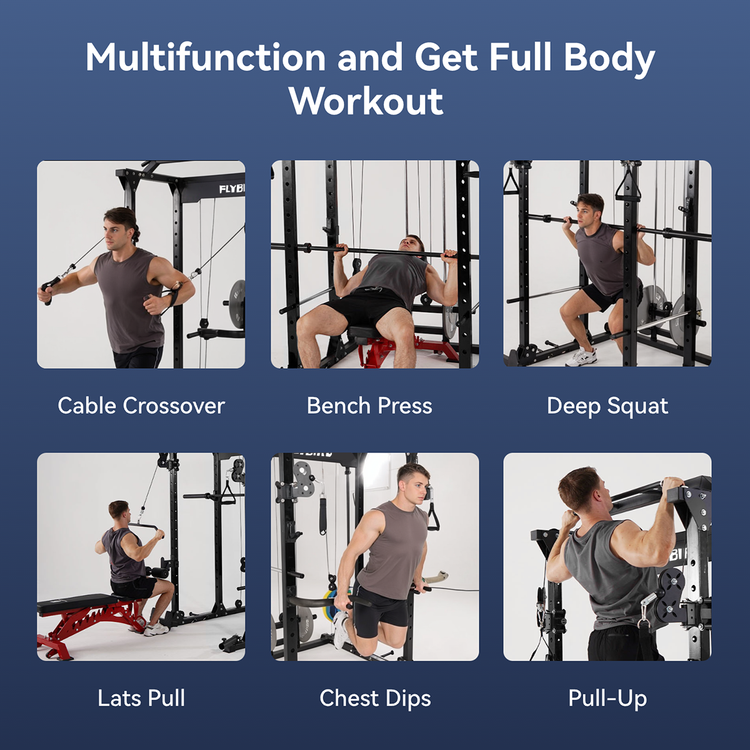 Flybird All-In-One Power Rack with Pulley System | Flybird Fitness