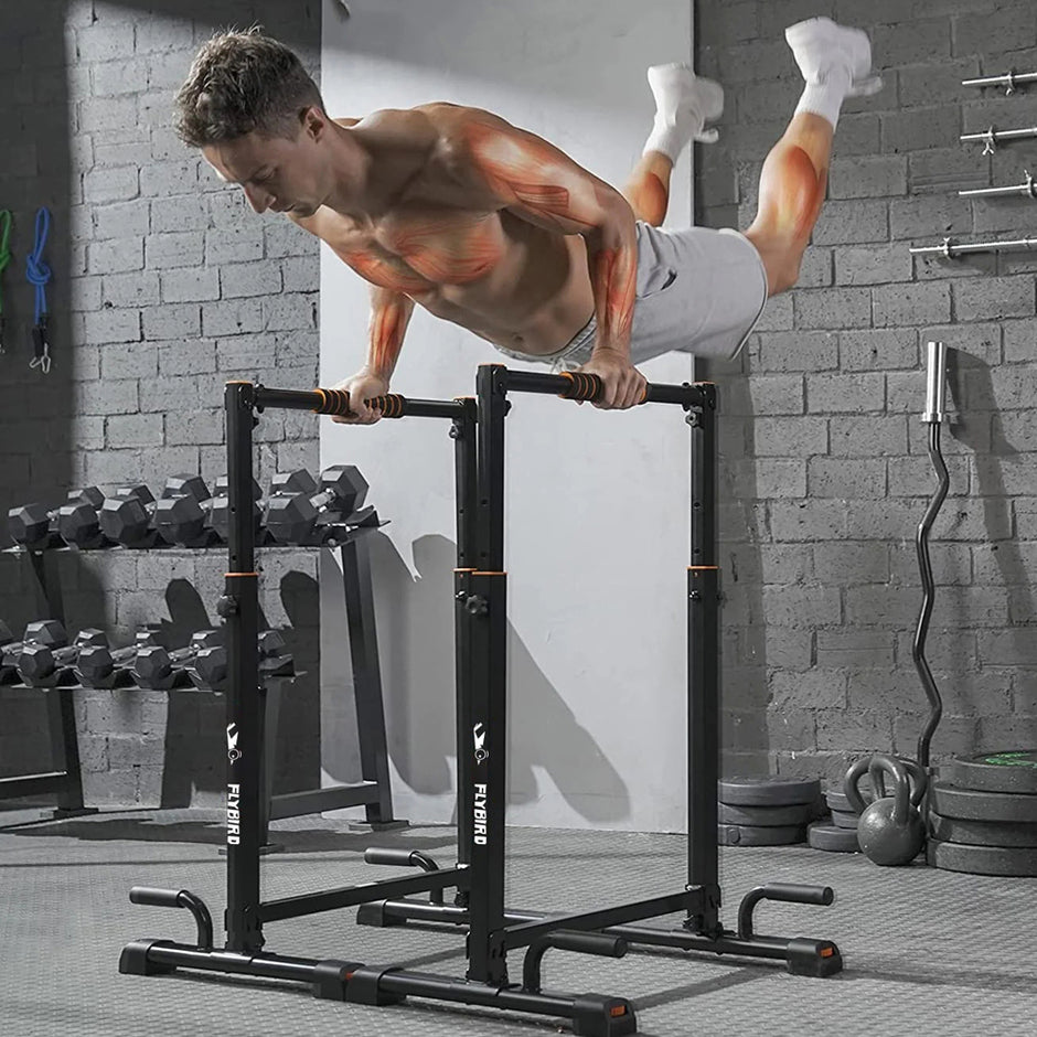 Pull Up Dip Station & Adjustable Dip Bars | Flybird Fitness
