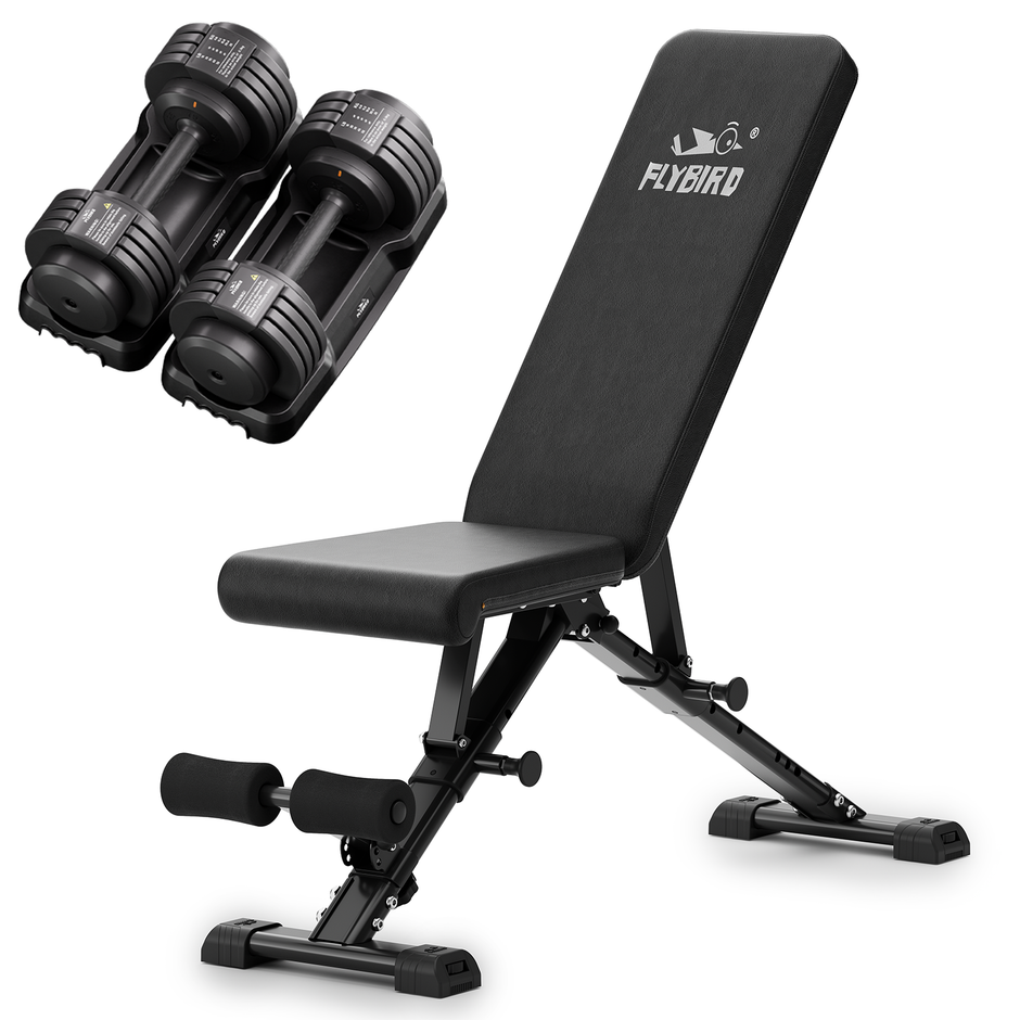 Bench And Weight Set｜Power Rack With Pulley System | Flybird Fitness