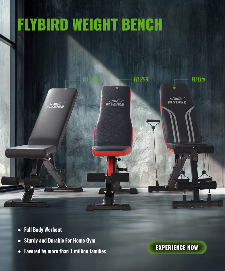 Flybird Adjustable Weight Benches, Dumbbells, Punching Bag, Ab Machine ...